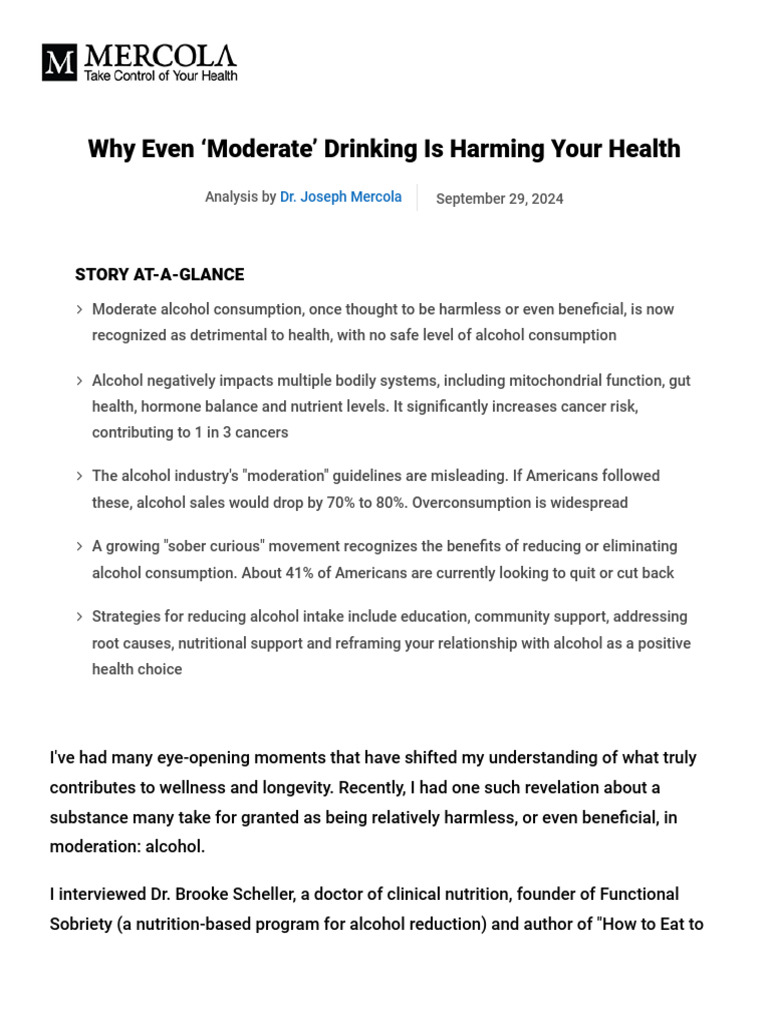 Alcohol Moderate Drinking PDF | PDF | Cancer | Alcoholic Beverages