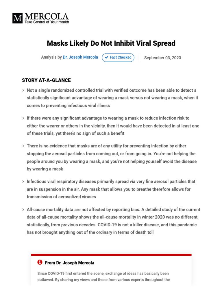 Are Face Masks Effective PDF | PDF | Infection | Virus