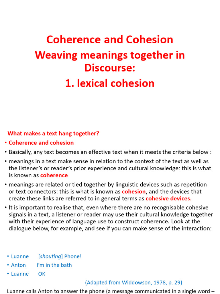 Coherence and Cohesion | PDF | Volcano | Lexical Semantics