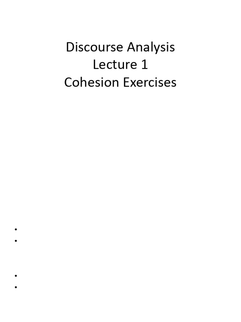 5 DA Lecture 1B - Cohesion Application | PDF | Grammar | Syntax
