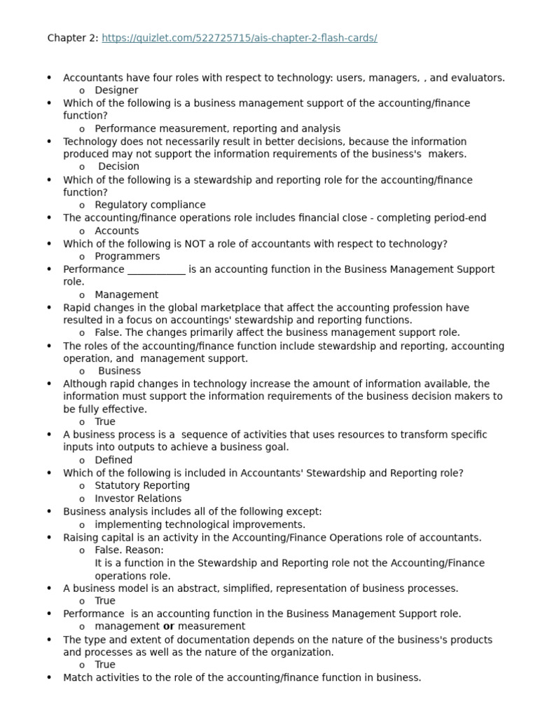 Acct 307 - Chapter 2 | PDF | Business Process | Information