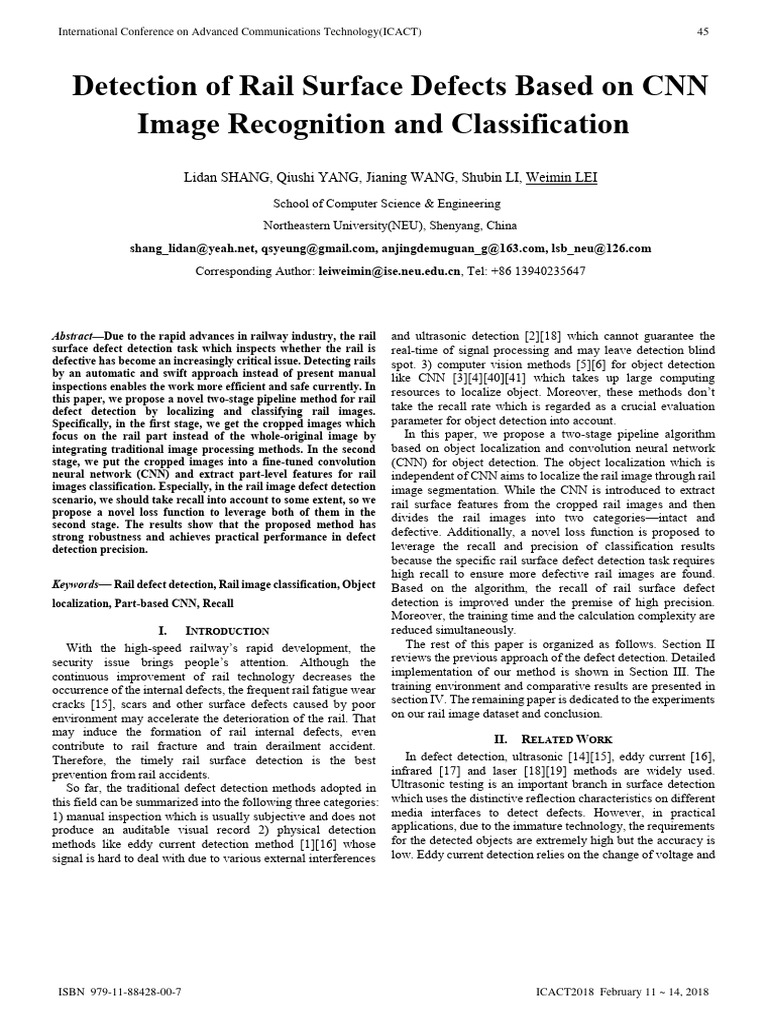 Detectionofrailsurfacedefectsbased Pdf Deep Learning Artificial Neural Network 