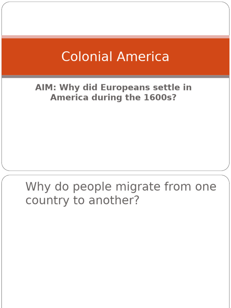 Colonial America Intro | PDF