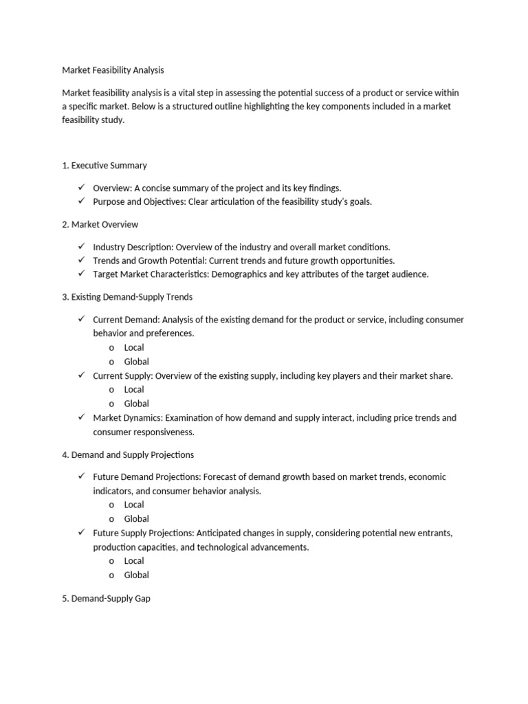 Market Feasibility Analysis | PDF | Market (Economics) | Monopoly