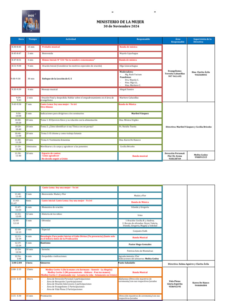 Programa Encuentro de Damas MM | PDF
