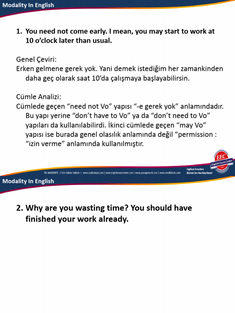 English Modality Examples | PDF