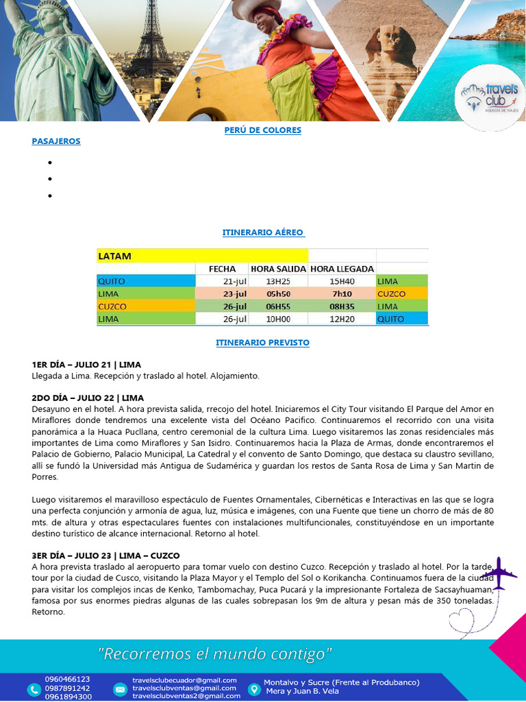 Perú de Colores | PDF | Machu Picchu | Lima