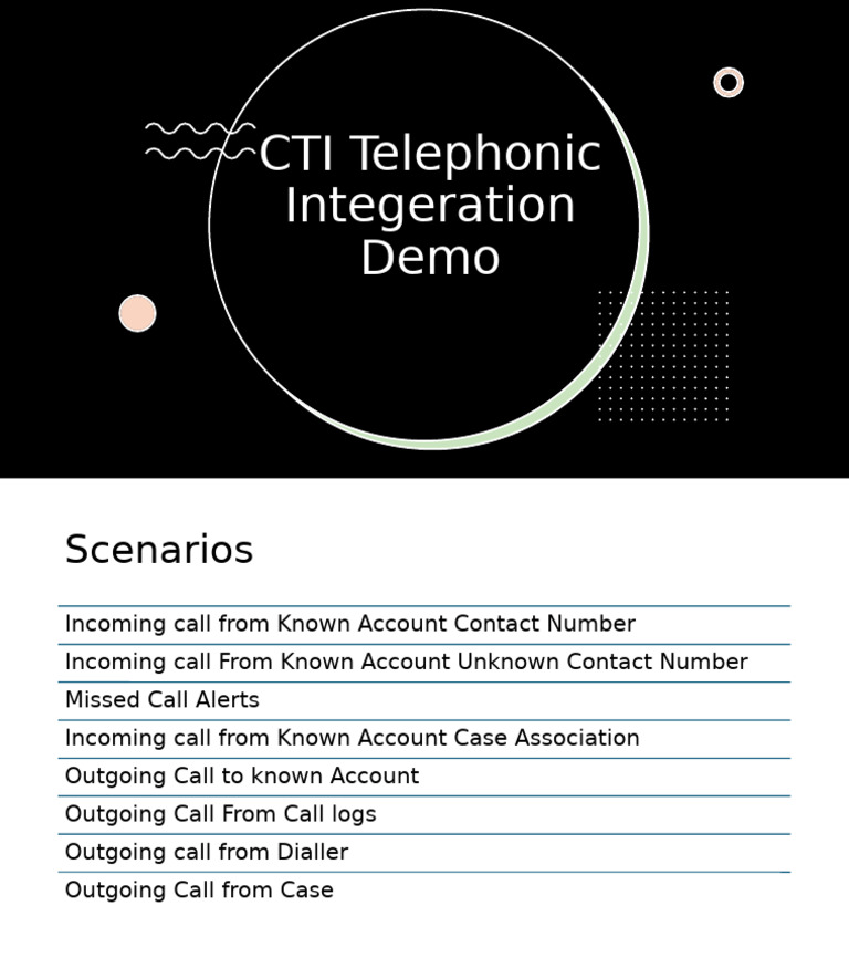 CTI Telephonic Integeration Demo | PDF