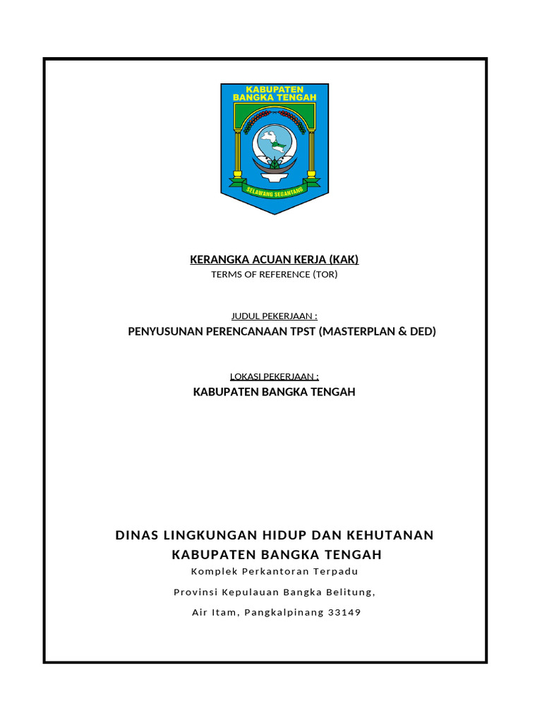 KAK Penyusunan Perencanaan TPST (Masterplan & DED) TPST REV1 | PDF