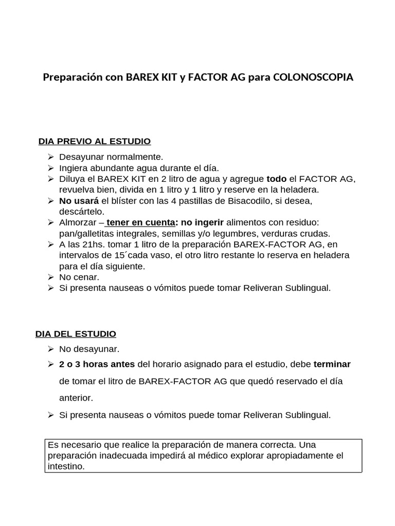 Barex Kit y Factor A-G | PDF | Medicina CLINICA | Especialidades Medicas