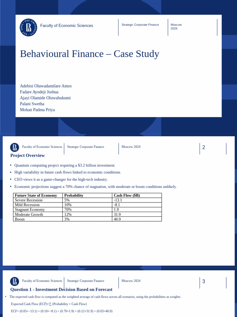 Behavioral Finance Case Study | PDF | Net Present Value | Discounted Cash Flow