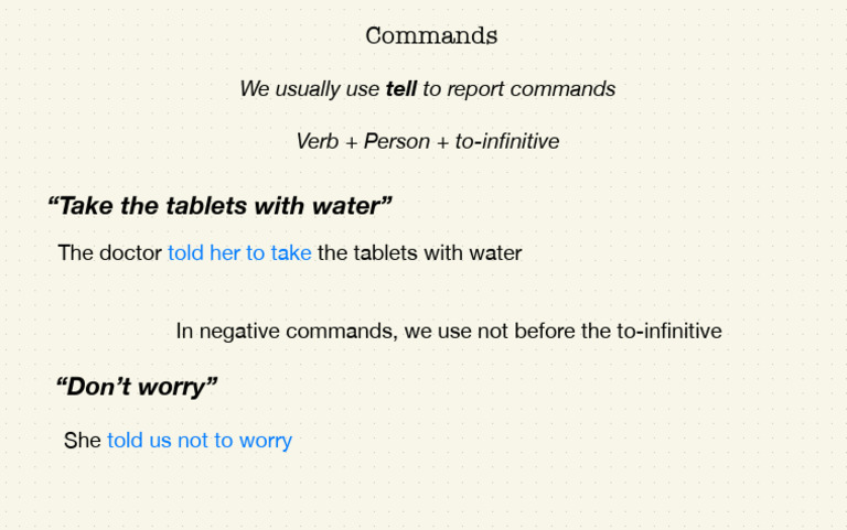 Reporting Commands in English | PDF