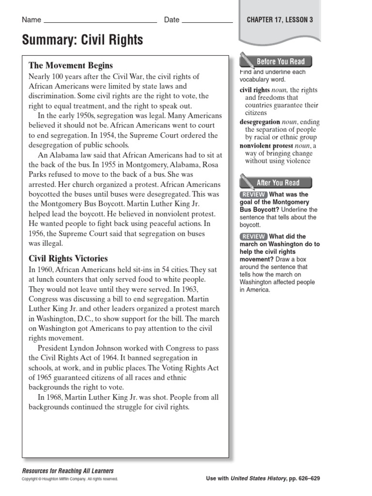 Civil-Rights-Summary | PDF | Racial Segregation | Martin Luther King Jr.