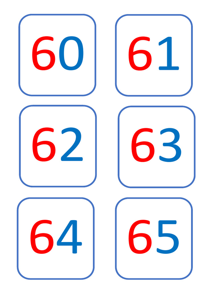 Nombres 60 à 100 Rouge Et Bleu | PDF