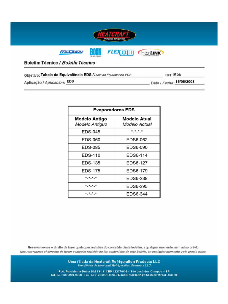 2008 M08 Evaporador-EDS | PDF