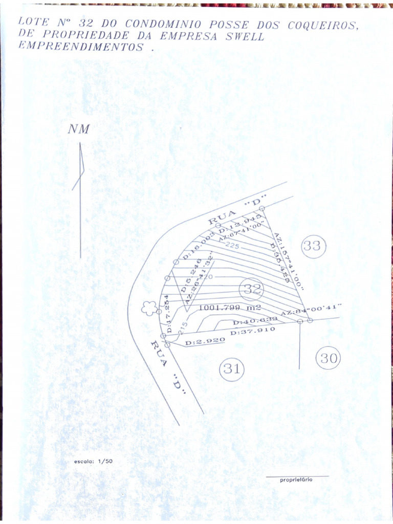 Planta Do Lote 32 Vazio Do Posse Dos Coqueiros | PDF