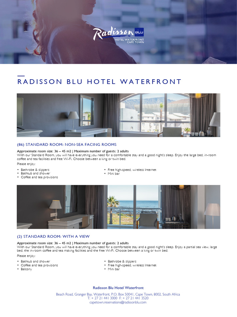 Radisson Blu Hotel Room Options | PDF | Couch | Wi Fi