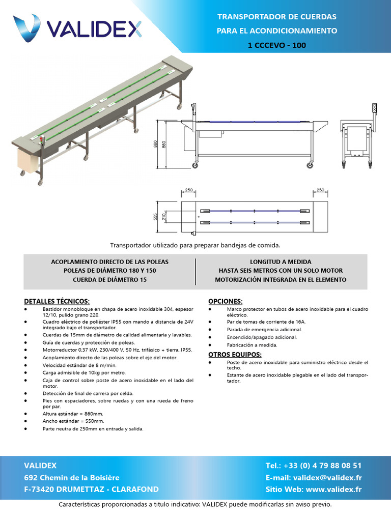 Ficha Tecnica CCCEVO - CINTA Transportadora Validex | PDF | Vehículos ...