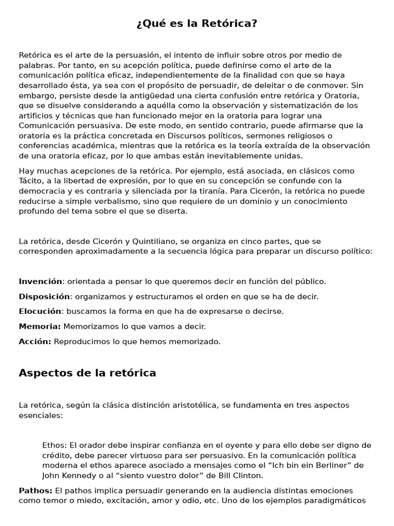 ¿Qué es la retórica | PDF | Retórica | Falacia
