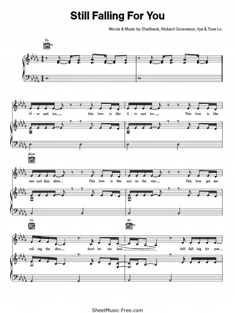 Still Falling For You Sheet Music Ellie Goulding SheetMusic | PDF