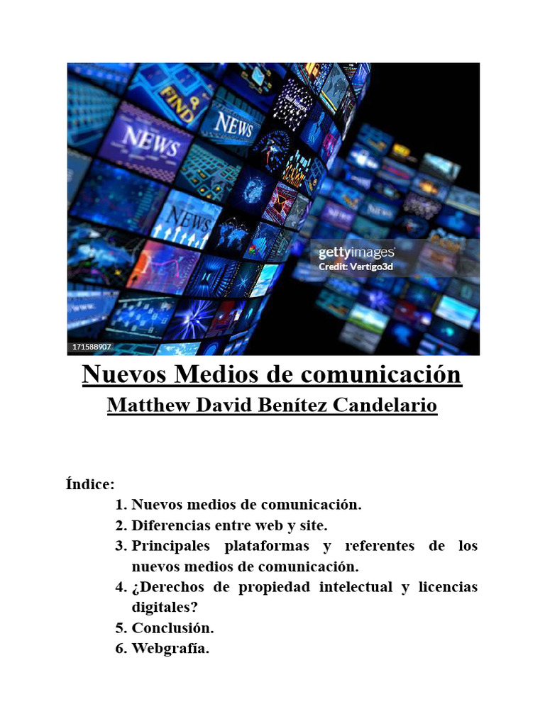 Nuevos medios de comunicación | PDF | Medios de comunicación) | Red mundial