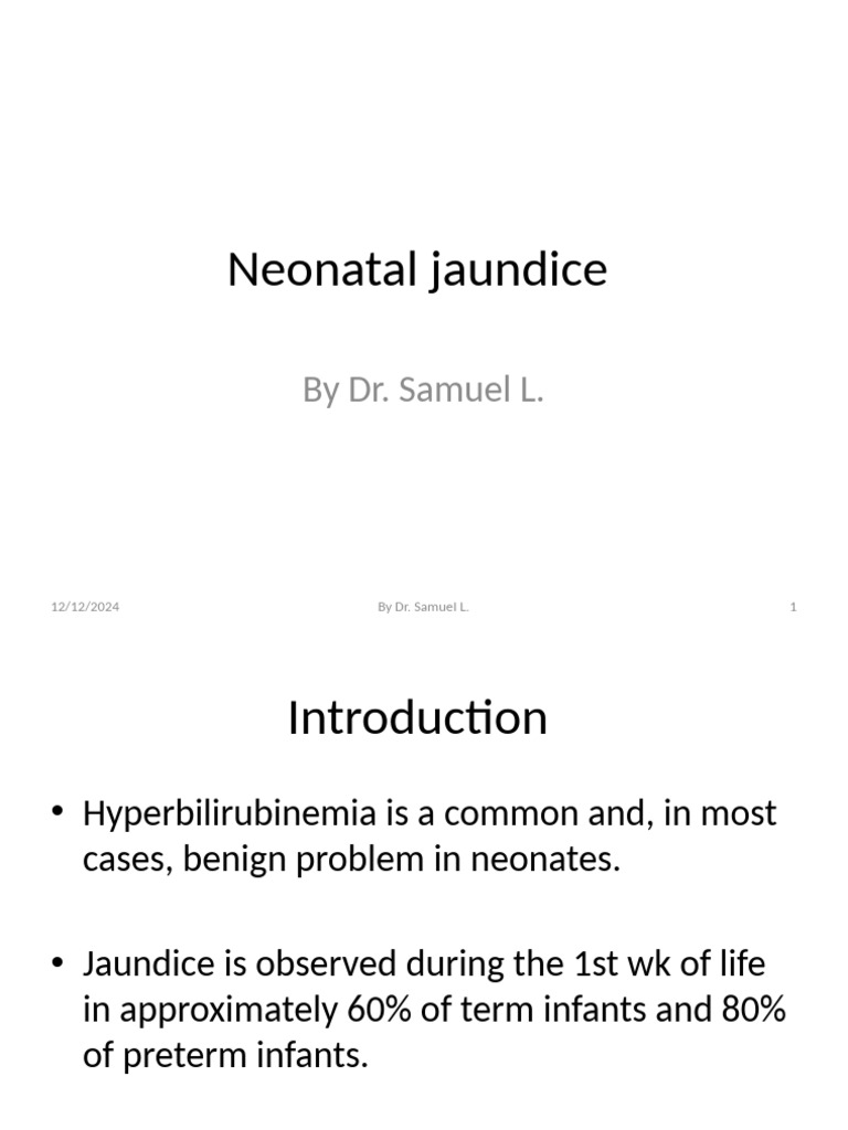 5 Lecture On Neonatal Jaundice | PDF | Medical Specialties | Clinical ...