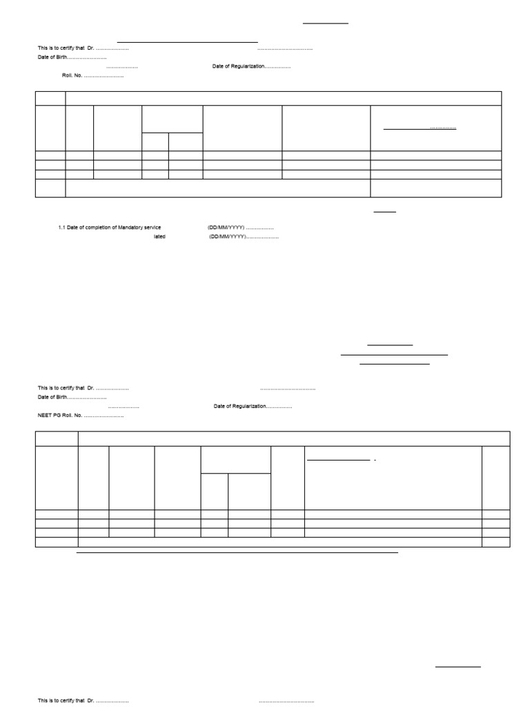 Neet PG Format Dhs Annexture A | PDF | Schools | Qualifications