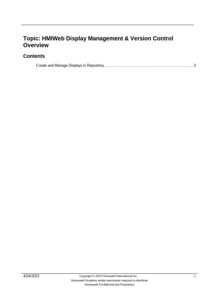 LAB HMIWeb Display Management & Version Control Overview | PDF ...