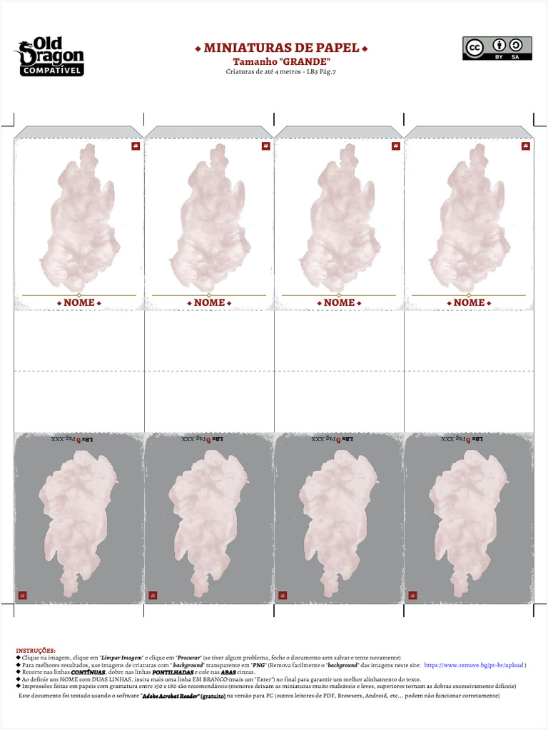 OD2 - Miniaturas de Papel - Grande (Editável) | PDF