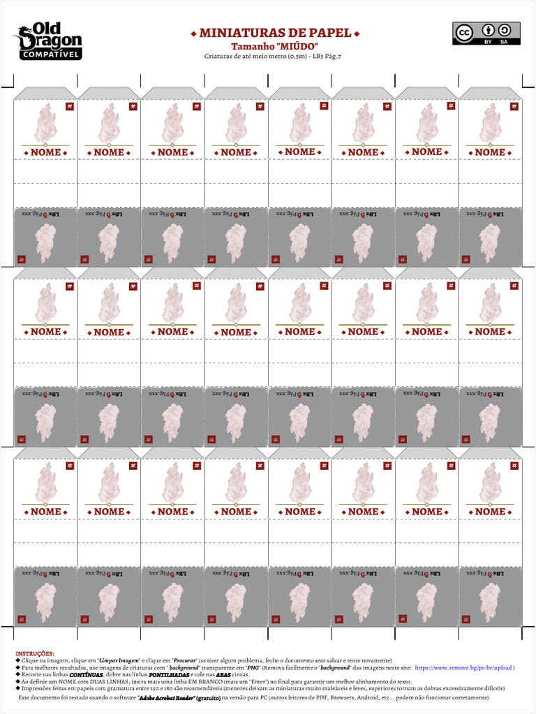 OD2 - Miniaturas de Papel - Miúdo (Editável) | PDF | Informática