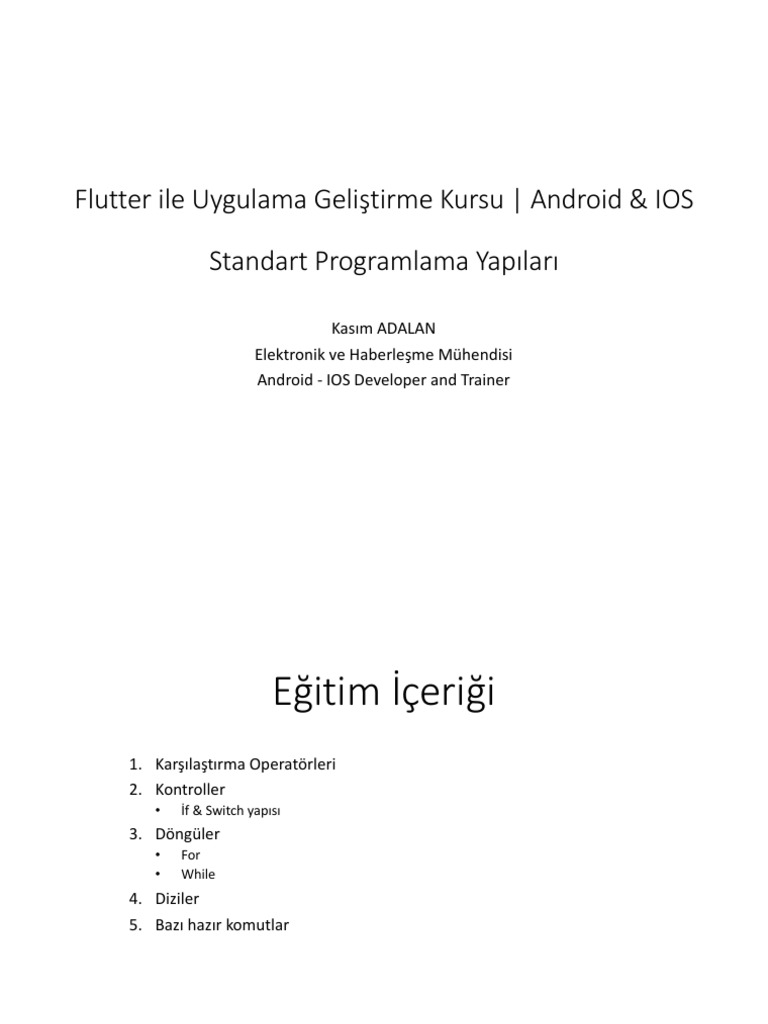 3. Standart Programlama Yapilari | PDF