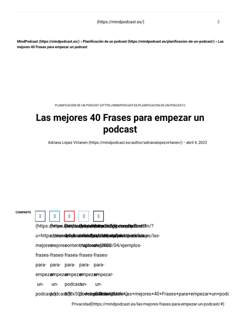 Frases Impactantes para Iniciar un Podcast | PDF | Podcast