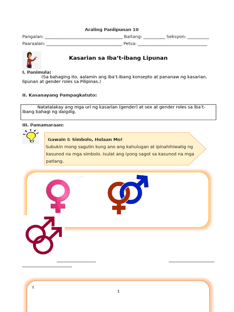 Final AP10 Q3 LAS1-Ibat-Ibang-Kasarian | PDF