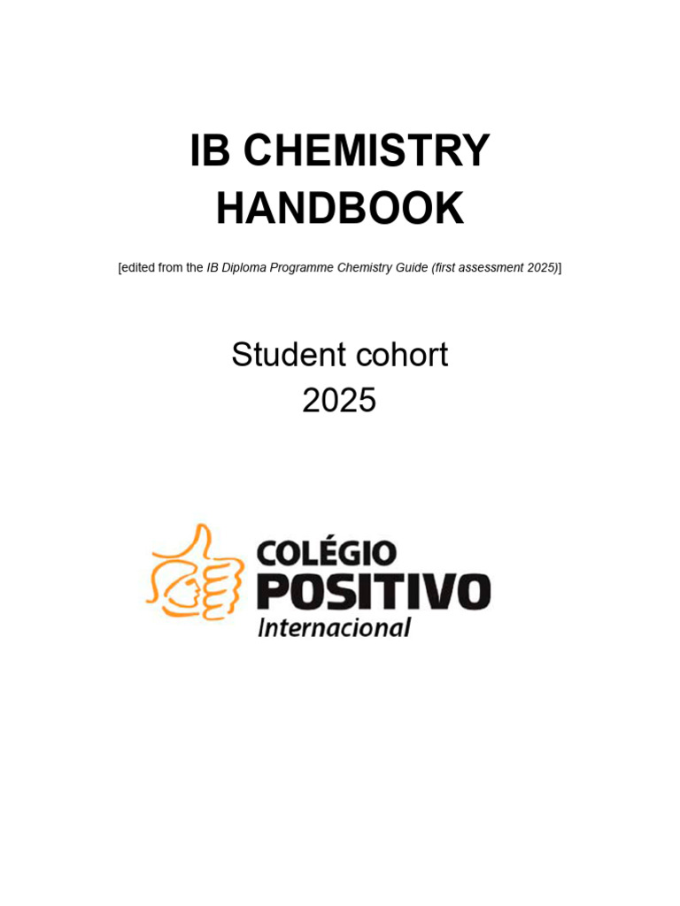 Ib Chemistry SL Handbook Cohort 2025 | PDF | Science | Methodology