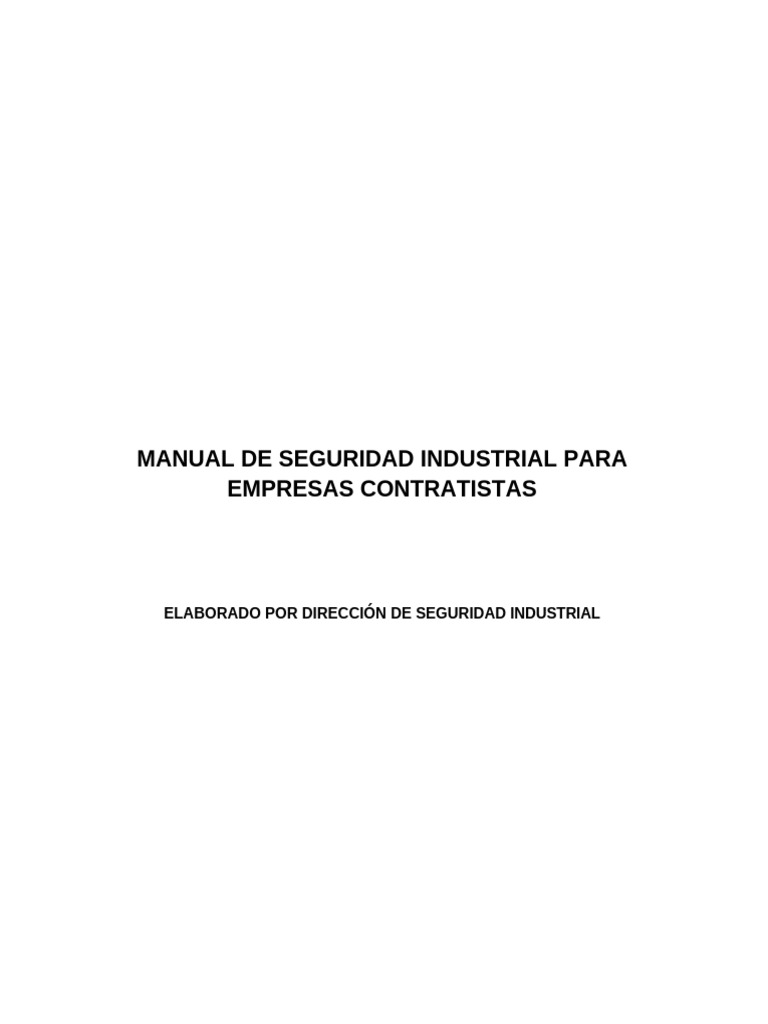 CO SS MA 001 Manual de Seguridad Industrial para Contratistas | PDF