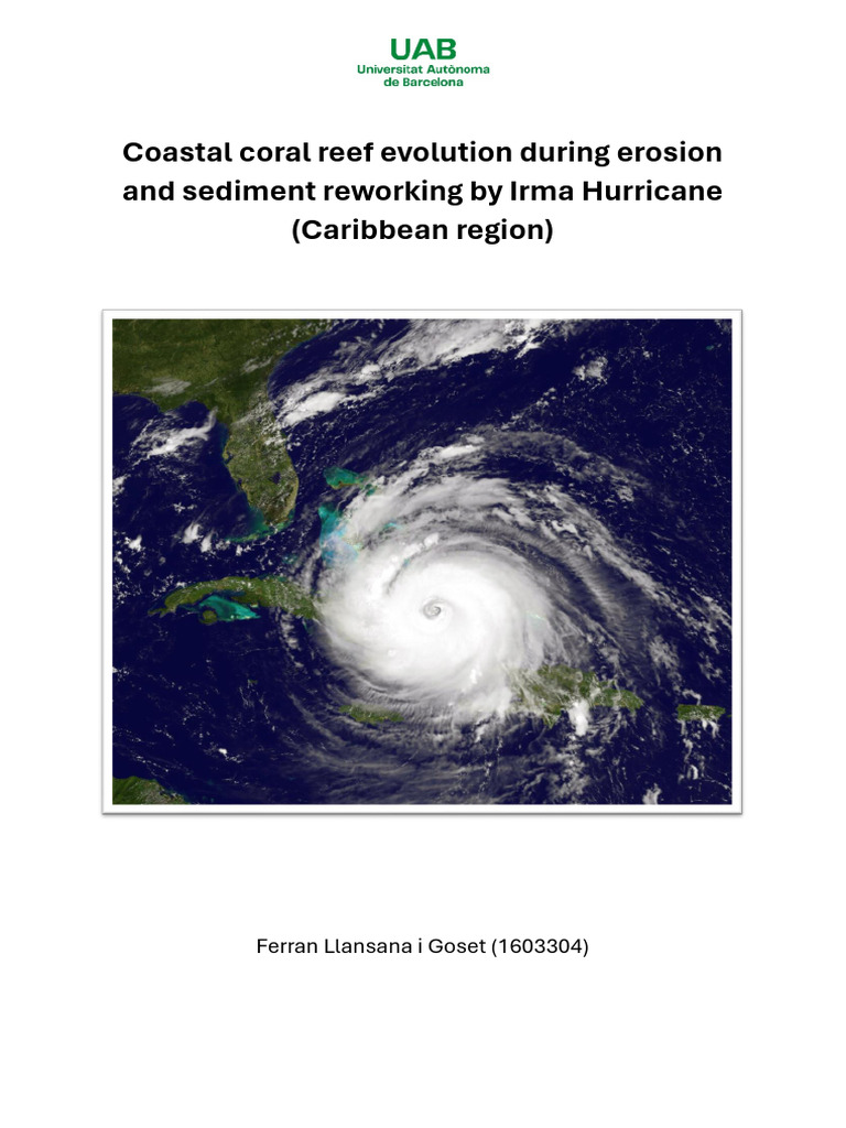 Coastal Coral Reef Evolution During Erosion and Sediment Reworking by ...