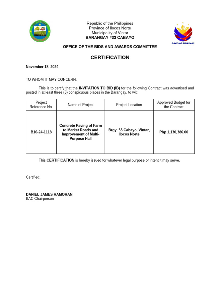 Bac Cert Posting Itb | PDF
