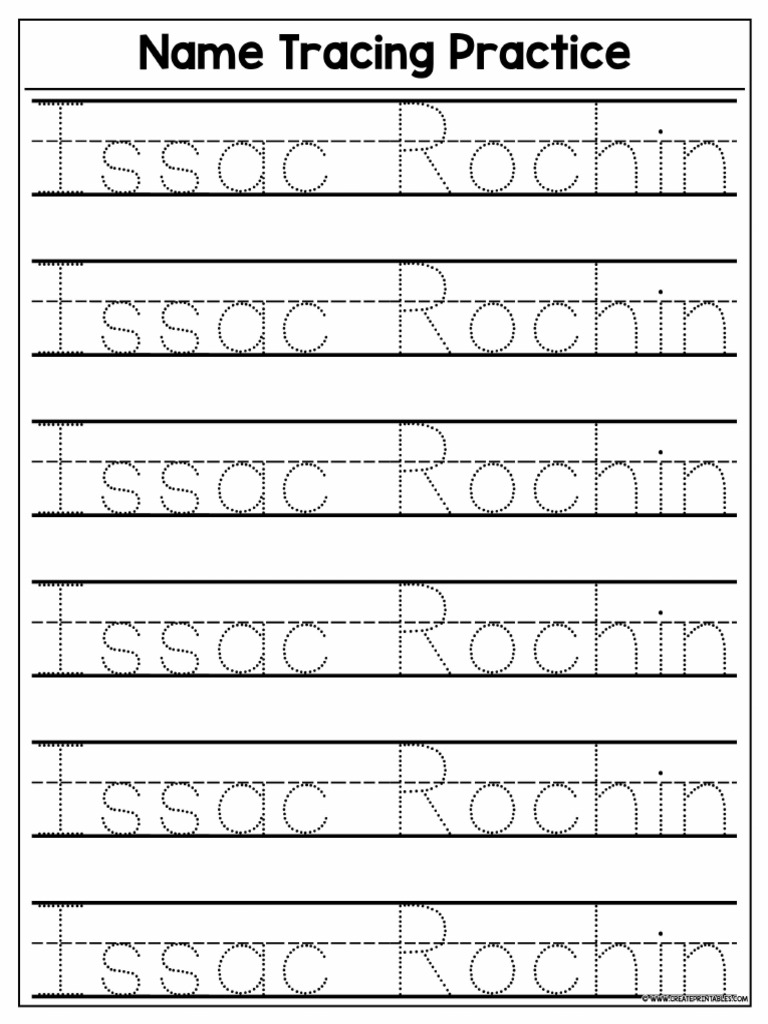 CreatePrintables.com Name Tracing Practice 6AD0 522A D548 | PDF