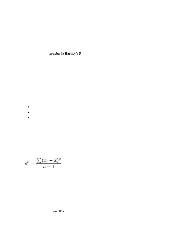 Prueba de Hartley, TURKEY Y COCHRAN | PDF | Análisis de variación | Diferencia