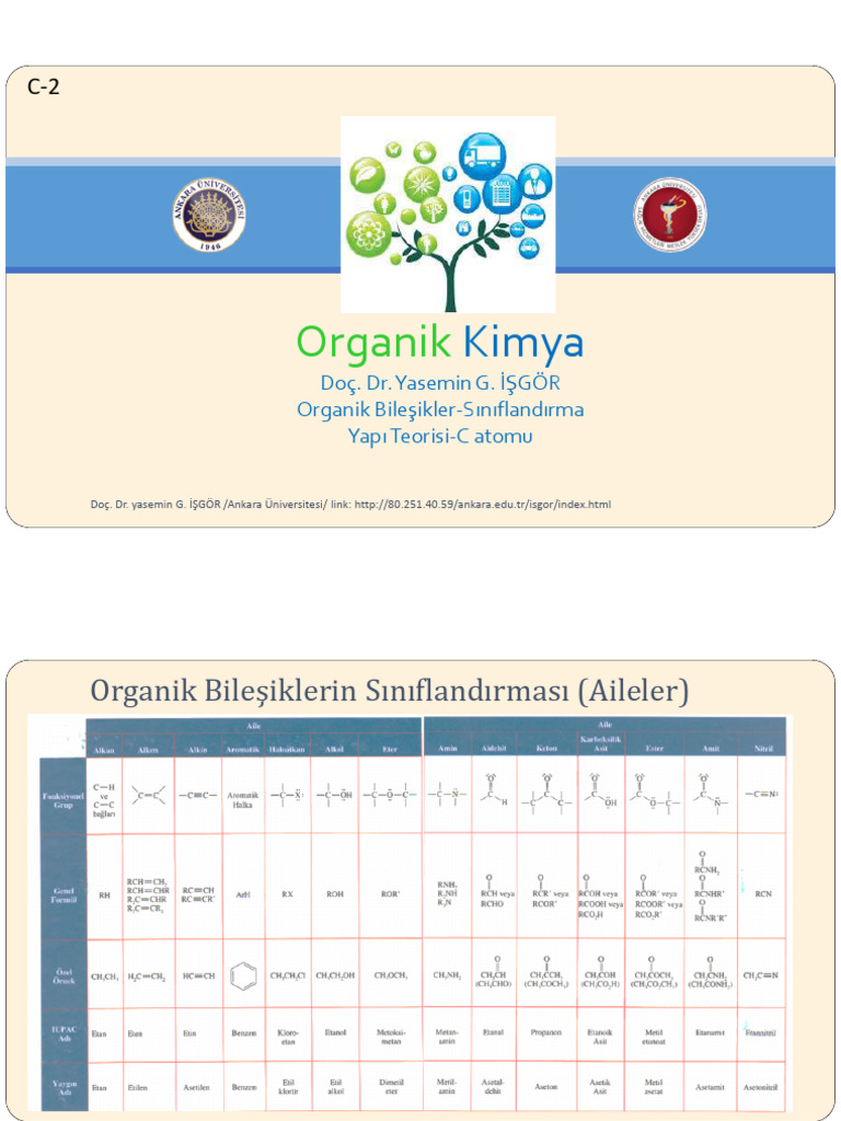 ECH112-UZEM-C2-Organik Bileşikler-Sınıflandırma Ve Yapı Teorisi (C ...