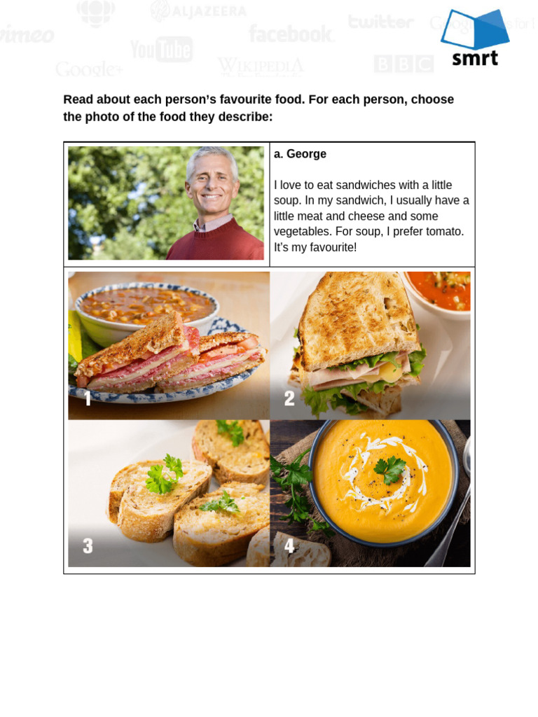 Favorite Foods of Four People | PDF