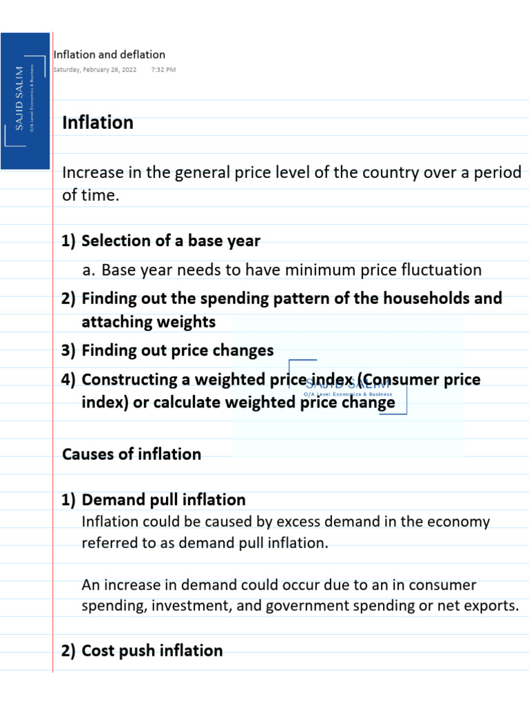 Inflation and deflation | PDF | Inflation | Deflation