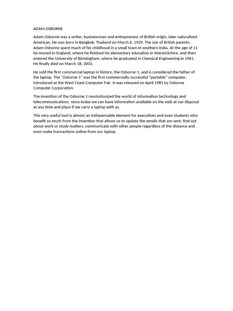 Adam Osborne | PDF