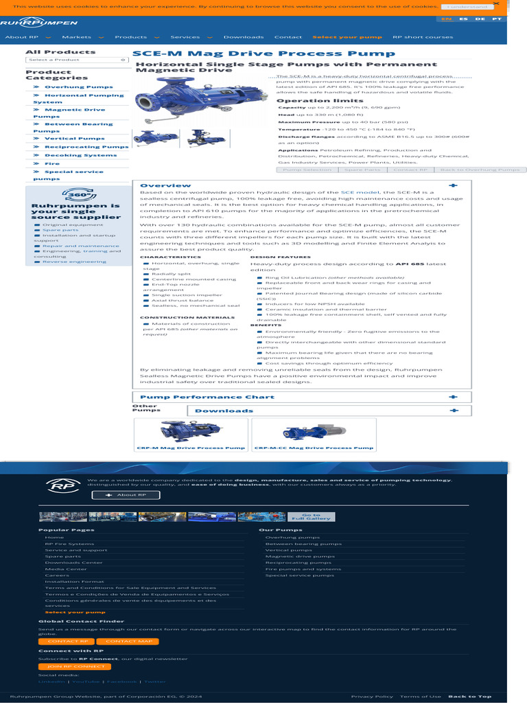 SCE-M Permanent Magnetic Drive API 685 Process Pump | PDF | Pump ...