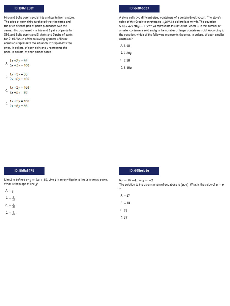 SAT Suite Question Bank - Results | PDF | Rectangle | Triangle