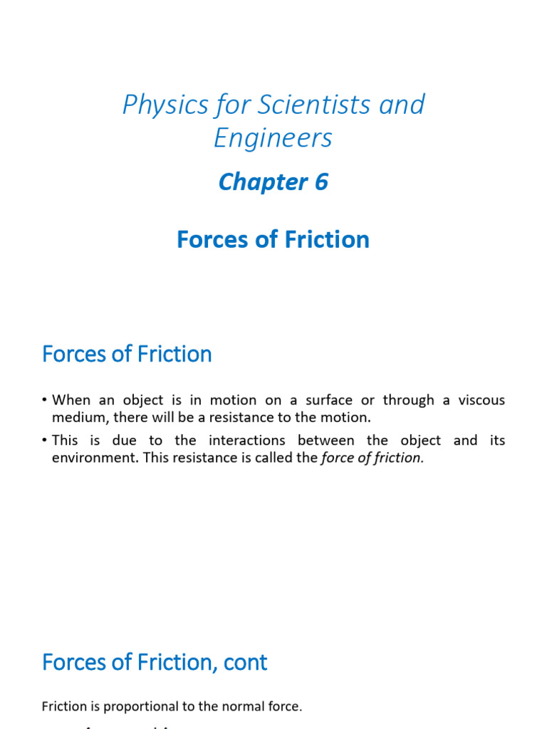 Chapter 6 Forces of Friction | PDF
