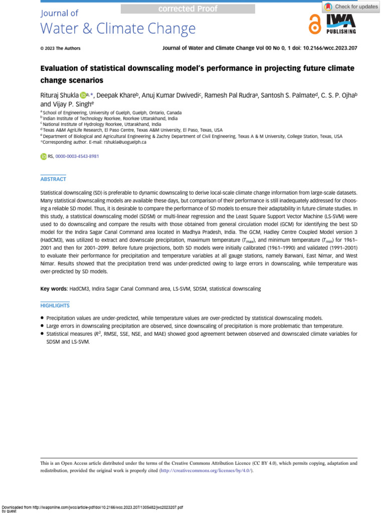 Evaluation of Statistical Downscaling Models Perf | PDF | General ...