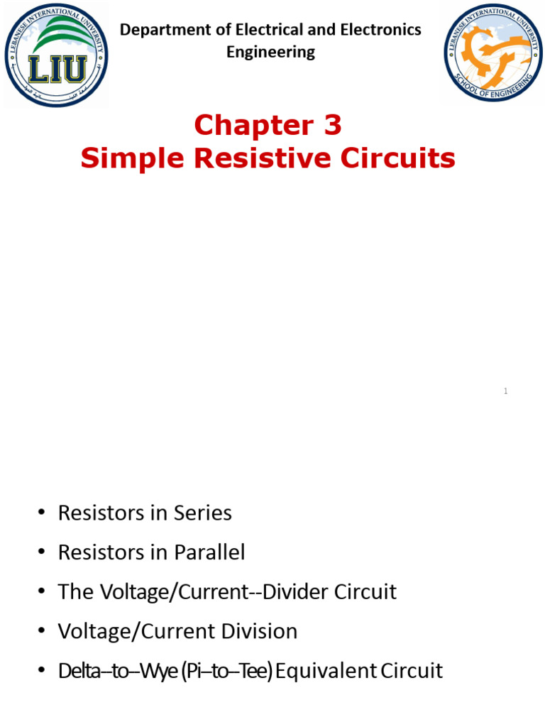 EENG250 Chapter3 | PDF | Series And Parallel Circuits | Resistor