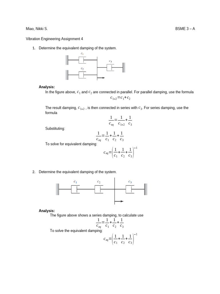 Miao - Assignment No. 5 | PDF | Damping | Stress (Mechanics)