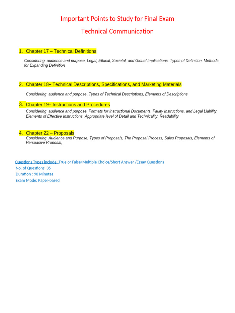 Final Exam Guide 17 18 19 22 | PDF